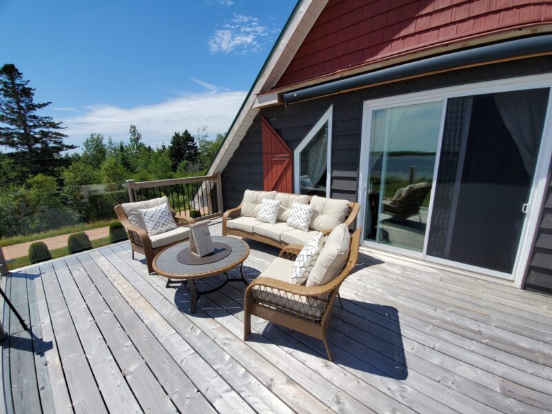 Large Upper Viewing Deck with Seating | Cottage Home PEI